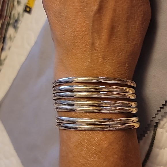 Source Unknown | Jewelry | Vintage 7 Row Sterling Silver Bracelet ...
